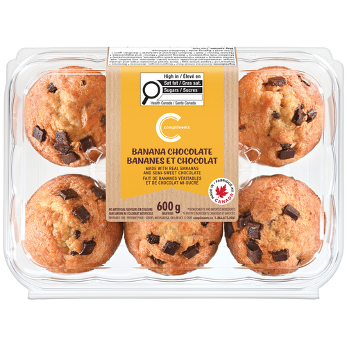 Buy Compliments Muffins Banana Chocolate Chunk 600 g | FreshCo