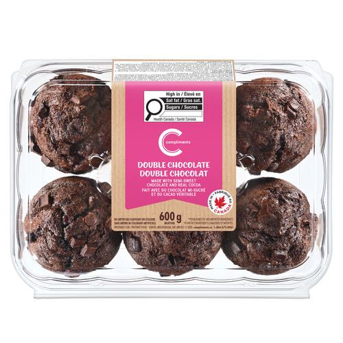Buy Compliments Muffins Double Chocolate Chunk 600 g | Safeway Canada
