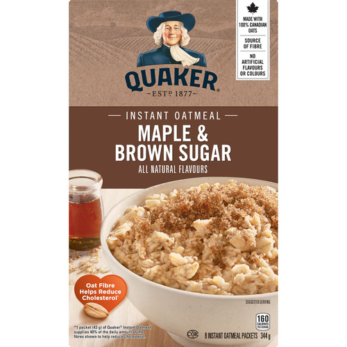 Buy Quaker Instant Oatmeal Maple Brown Sugar 344 g | Sobeys Inc.