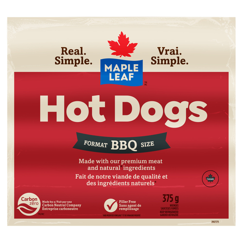 Buy Maple Leaf Gluten-Free Hot Dogs BBQ 375 g | Sobeys Inc.
