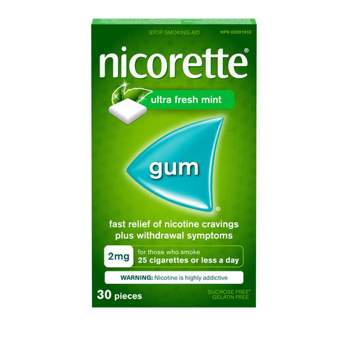 Buy Nicorette Nicotine Gum Ultra Fresh Mint 2 mg 30 Count | FreshCo
