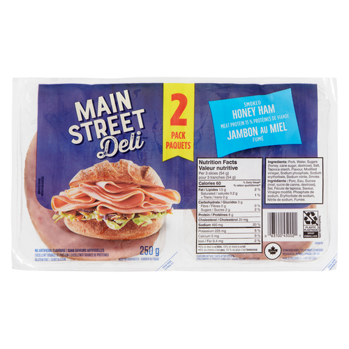 Buy Main Street Deli Honey Ham Smoked 250 g | Sobeys Inc.