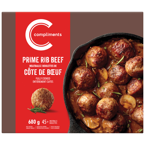 Buy Compliments Frozen Meatballs Prime Rib Beef 680 g | Sobeys Inc.