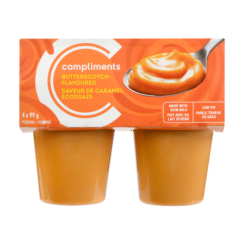Buy Compliments Low Fat Pudding Cups Butterscotch 4 x 99 g | Safeway Canada