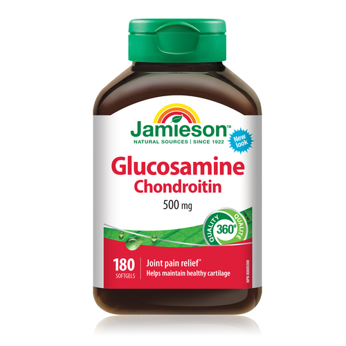 Buy Jamieson Glucosamine Chondroitin 500 mg Regular Strength 180 Count ...