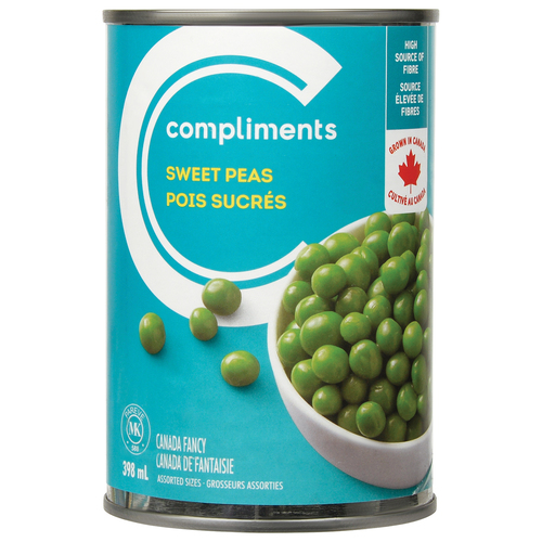 Buy Compliments Canned Sweet Peas Assorted Sizes 398 ml | FreshCo