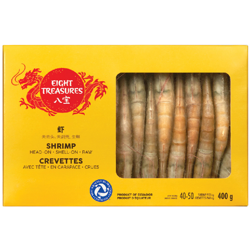 Buy Eight Treasures Frozen Shrimp Raw Head On 40-50 Count 400 g ...