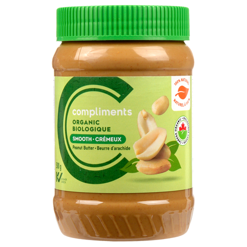 Buy Compliments Organic Peanut Butter Smooth 500 g | Sobeys Inc.