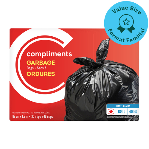 Buy Compliments Garbage Bags Giant 40 Bags | Sobeys Inc.