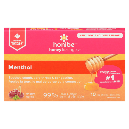 Buy Honibe Honey Lozenges Menthol Cherry 10 Count | Foodland