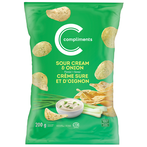 Buy Compliments Potato Chips Sour Cream & Onion 200 g | Sobeys Inc.