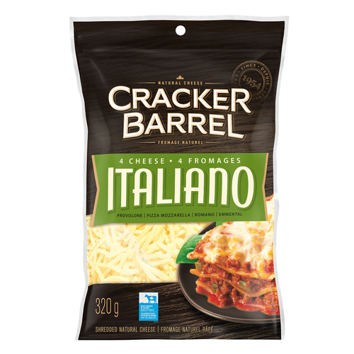 Buy Cracker Barrel Shredded Cheese 4 Cheese Italiano 320 g | Foodland