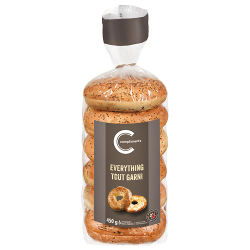 Buy Compliments Everything Bagels 6 Pack 450 g | Safeway Canada