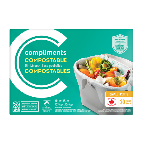 Buy Compliments Compostable Bin Liners Scented Small 20 Bags | Safeway ...