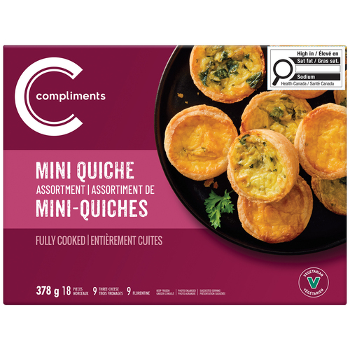 Buy Compliments Frozen Mini Quiche Assortment 378 g | Sobeys Inc.