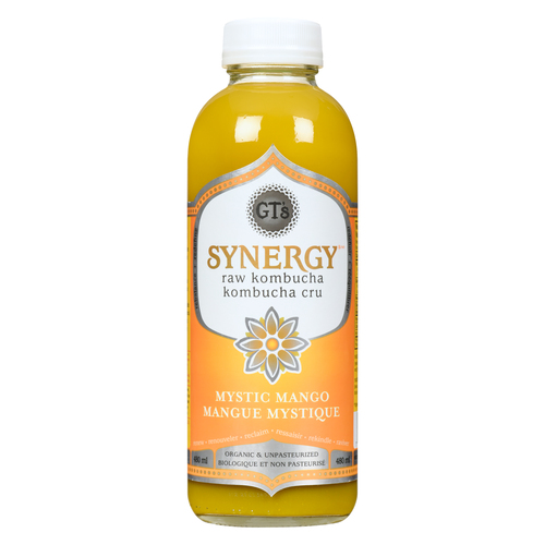 Buy GT's Organic Raw Kombucha Synergy Mystic Mango 480 ml | FreshCo