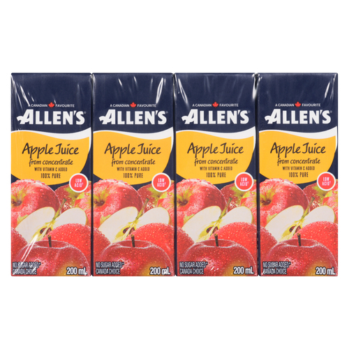 Buy Allen's Pure Juice Apple Low Acid 8 x 200 ml | FreshCo