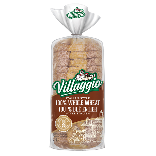Buy Villaggio Bread 100% Whole Wheat Italian Style 510 g | FreshCo