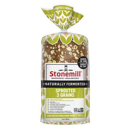 Buy Stonemill Bakehouse Honest Wellness Sprouted 3 Grains Bread 454 g ...