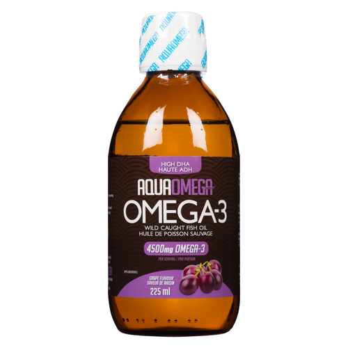 Buy AquaOmega Omega-3 Wild Caught Fish Oil Grape Flavour 225 ml ...