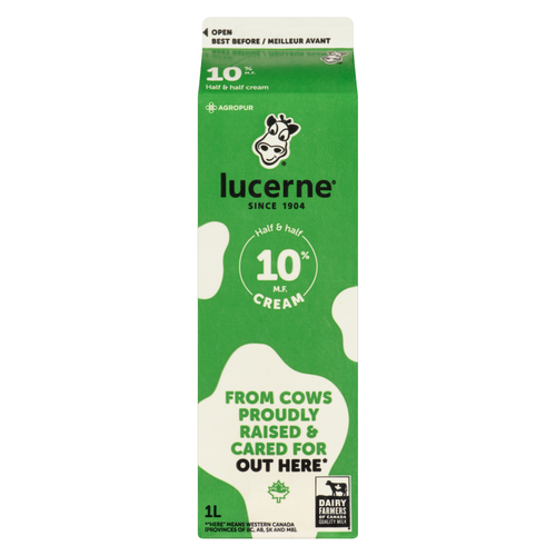 Buy Lucerne 10% Cream Half & Half 1 L | Sobeys Inc.