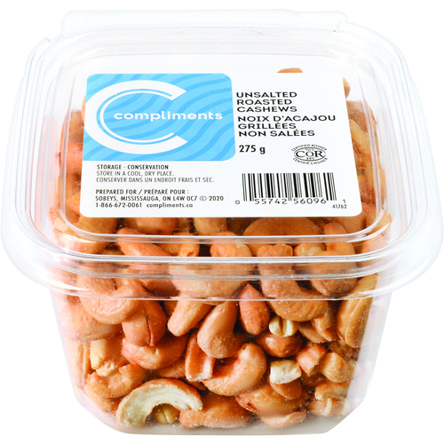 Buy Compliments Roasted Cashews Unsalted 275 g | Safeway Canada