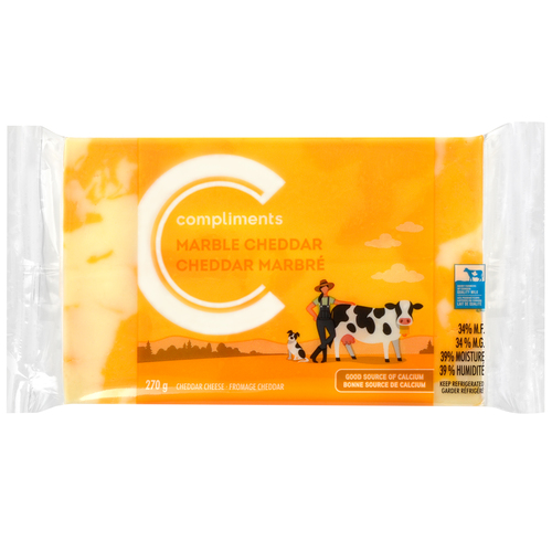 Buy Compliments Cheese Cheddar Marble Block 270 g | Safeway Canada