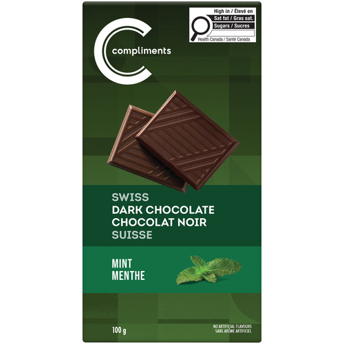 Buy Compliments Swiss Dark Chocolate Bar Mint 100 g | Safeway Canada