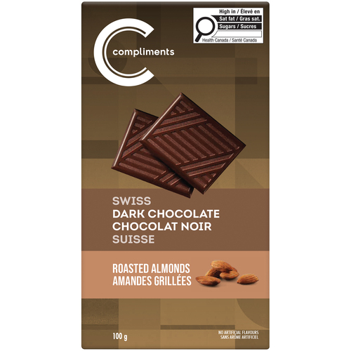 Buy Compliments Swiss Dark Chocolate Roasted Almonds 100 g | Safeway Canada