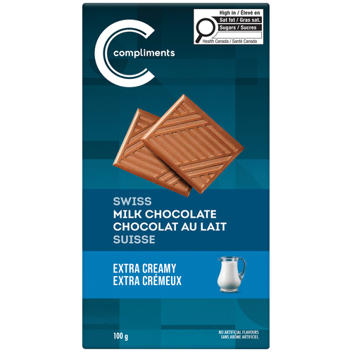 Buy Compliments Swiss Milk Chocolate Bar Extra Creamy 100 g | Sobeys Inc.