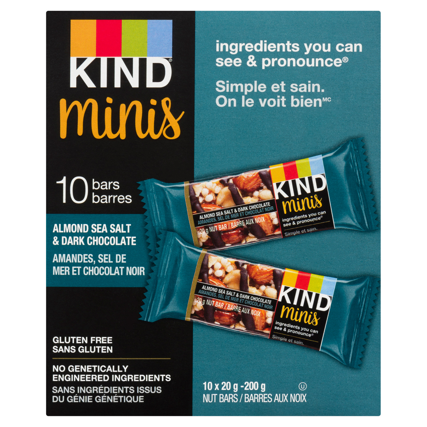 Buy Kind Gluten-Free Minis Nut Bars Almond Sea Salt & Dark Chocolate 10 ...