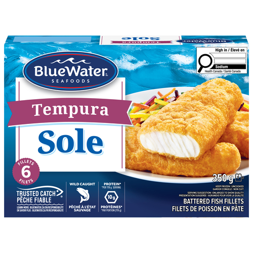 Achetez BlueWater Seafoods Filets de sole en pâte tempura surgelés 350 ...