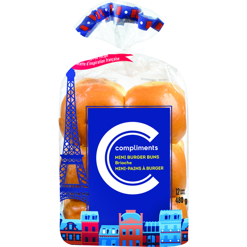 Buy Compliments Mini Brioche Burger Buns 480 g (frozen) | FreshCo