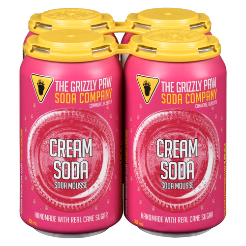 Buy Grizzly Paw Soft Drink Cream Soda 4 x 355 ml (cans) | Sobeys Inc.