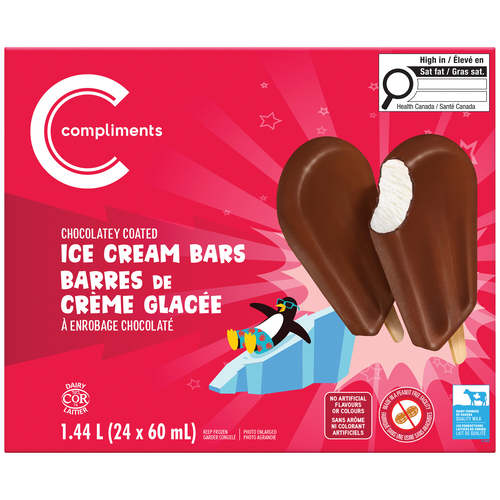 Buy Compliments Ice Cream Bars Chocolatey Coated 24 x 60 ml | Safeway ...