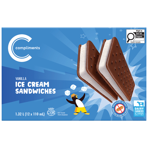 Buy Compliments Ice Cream Sandwich Vanilla 12 x 110 ml | Safeway Canada