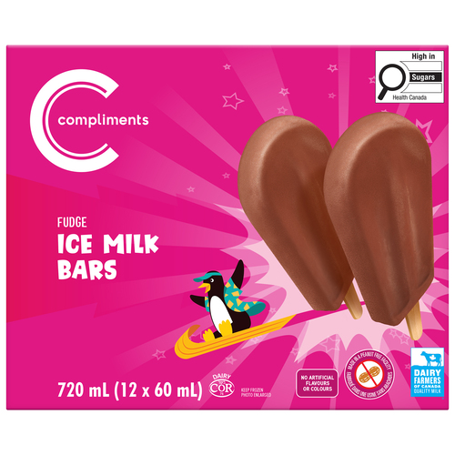 Buy Compliments Ice Milk Bars Fudge 12 x 60 ml | FreshCo