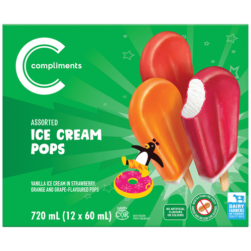 Buy Compliments Peanut-Free Ice Cream Pops Assorted 12 x 60 ml ...