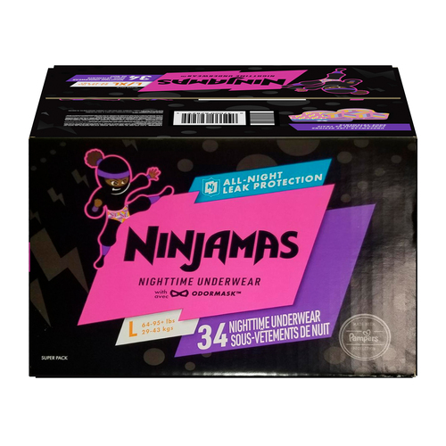 Buy Ninjamas Nighttime Diapers Super Girl Size L/XL 34 Count | Sobeys Inc.