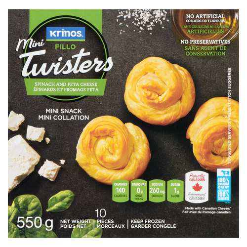 Buy Krinos Mini Fillo Twisters Spinach & Feta 550 g (frozen) | FreshCo