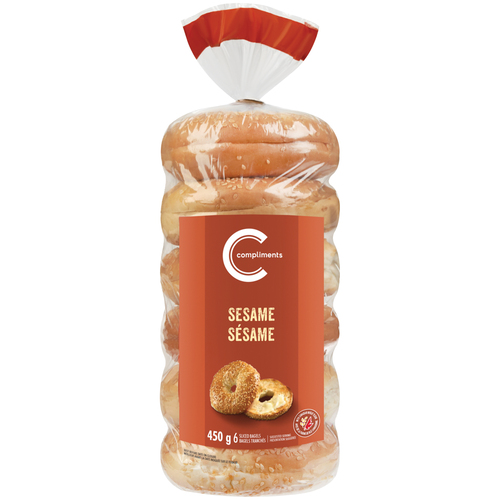 Buy Compliments Bagels Sesame Seed 6 x 75 g | Sobeys Canada