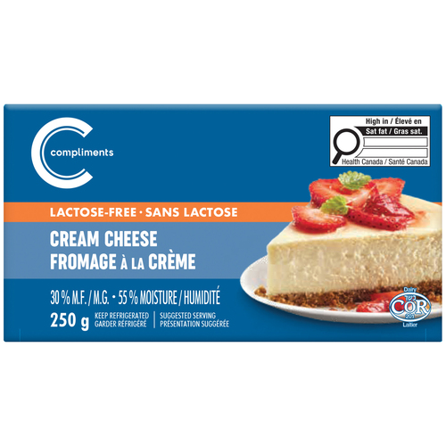 Buy Compliments Lactose-Free Cream Cheese 250 g | FreshCo