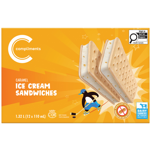 Buy Compliments lce Cream Sandwiches Caramel 12 x 110 ml | Safeway Canada