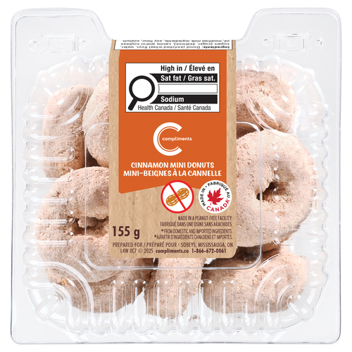 Buy Compliments Mini Cinnamon Donuts 155 g (frozen) | Sobeys Inc.