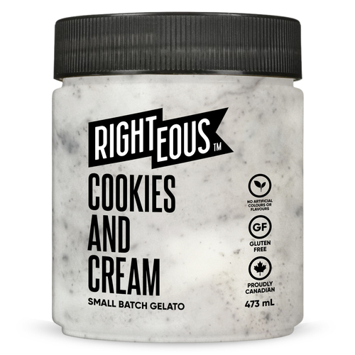 Buy Righteous Frozen Gelato Cookies And Cream 473 ml | Sobeys Inc.