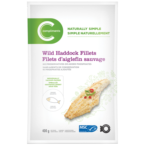 Buy Compliments Naturally Simple Frozen Wild Haddock Fillets 400 g ...