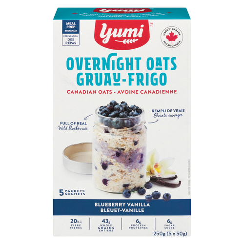 Buy Yumi Organics Overnight Oats Blueberry Vanilla 250 g | Sobeys Inc.