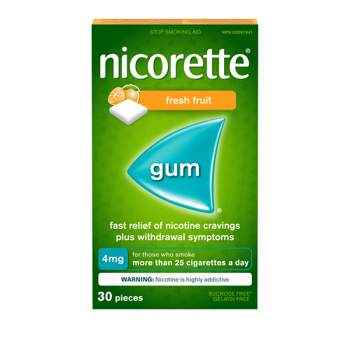 Buy Nicorette Anti Smoking Aid 4 mg Nicotine Gum Fresh Fruit 30 Count ...