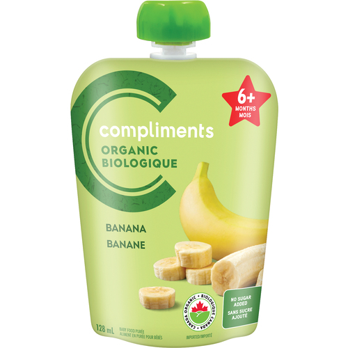 Buy Compliments Organic Baby Food Banana Pouch 128 ml | Sobeys Inc.