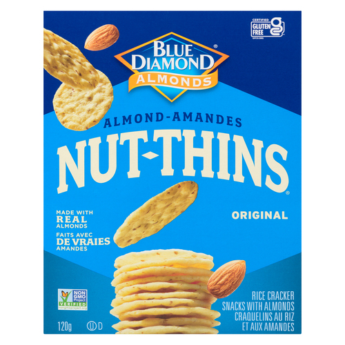 Buy Blue Diamond Gluten-Free Rice Crackers Nut Thins Real Almond 120 g ...